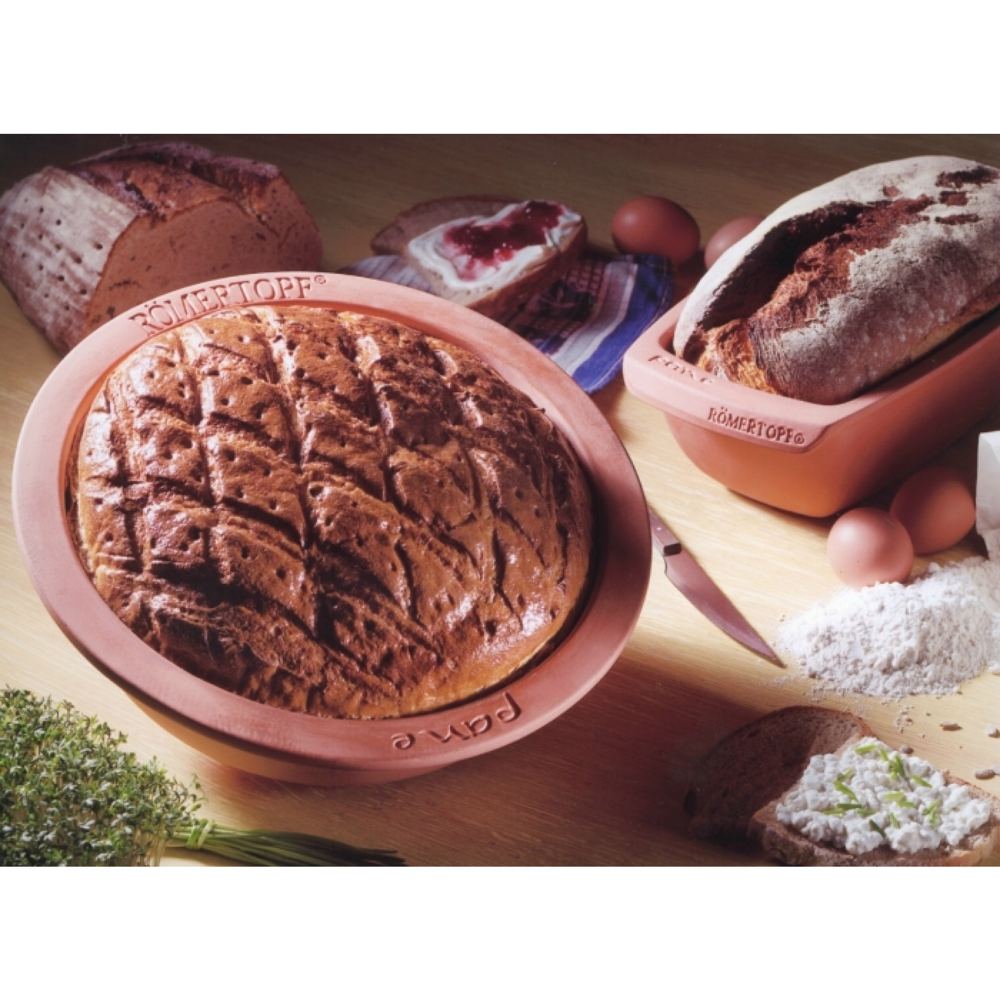 Glazed Clay Bread Baker for Round Bread